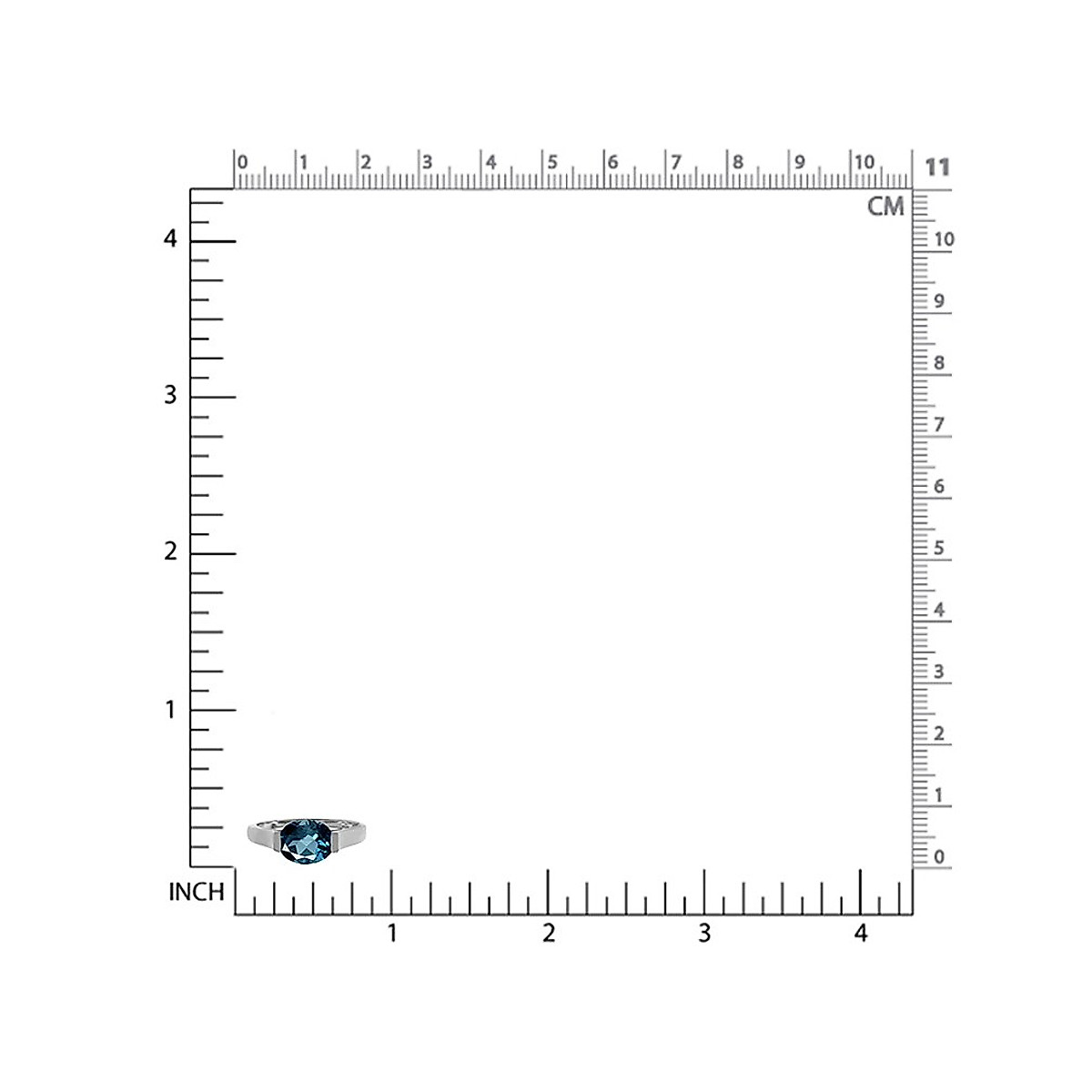 Silvershake 3.08ct. 10X8mm Genuine Oval Shape London Blue Topaz 925 Sterling Silver East-West Solitaire Ring Size 6