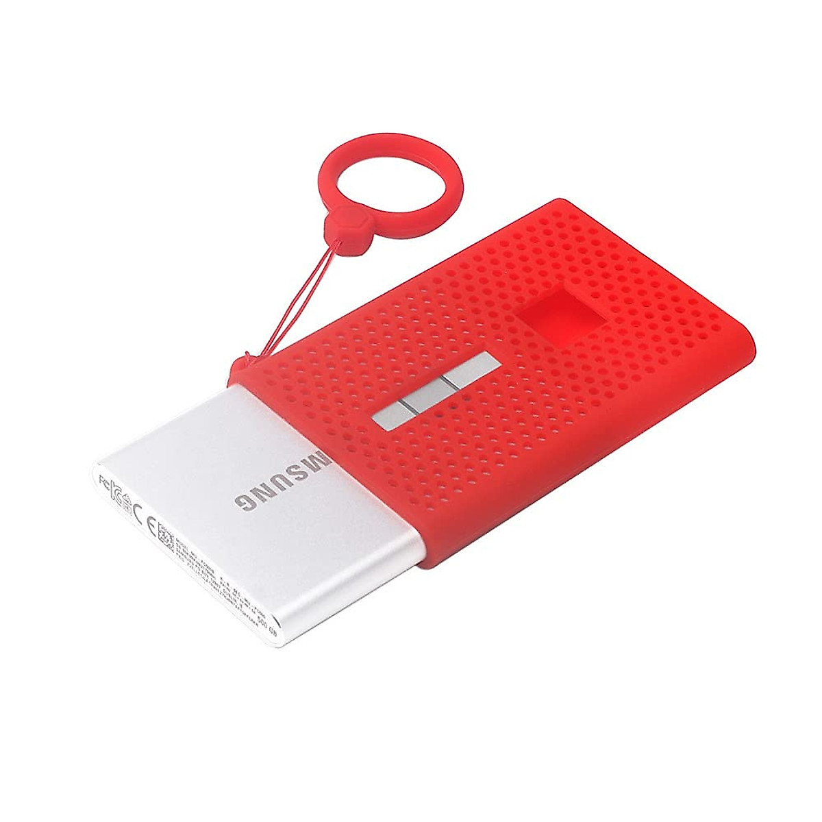 Portable SSD External Solid State Drives Silicone Protective Cover Designed for Samsung T7 (Silver)