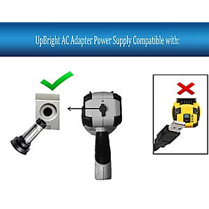 UpBright 12V AC/DC Adapter Compatible with Stanley Intertek 3100397 FatMax LEDLIS SL10LEDSL SL10LEDL SL1M09 SL5W09 HID0109 FL5W10 FL3WBD HIDLISL HT72005-LD LED Rechargeable Battery Spotlight Charger