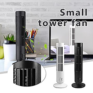 Tower Electric Fan - USB Bladeless Fan Mini Vertical Air Conditioner, Household Humidification Cooling Fan, Porsable Desktop Fan, Air Circulation Coolers for Home Office Bedroom, Black