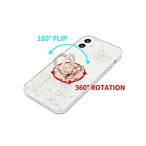 LaMignonne Cell Phone Ring Holder Metal Finger Grip 360° Rotation Kickstand Universal Phone Grip Compatible with All Smartphones (Gold)