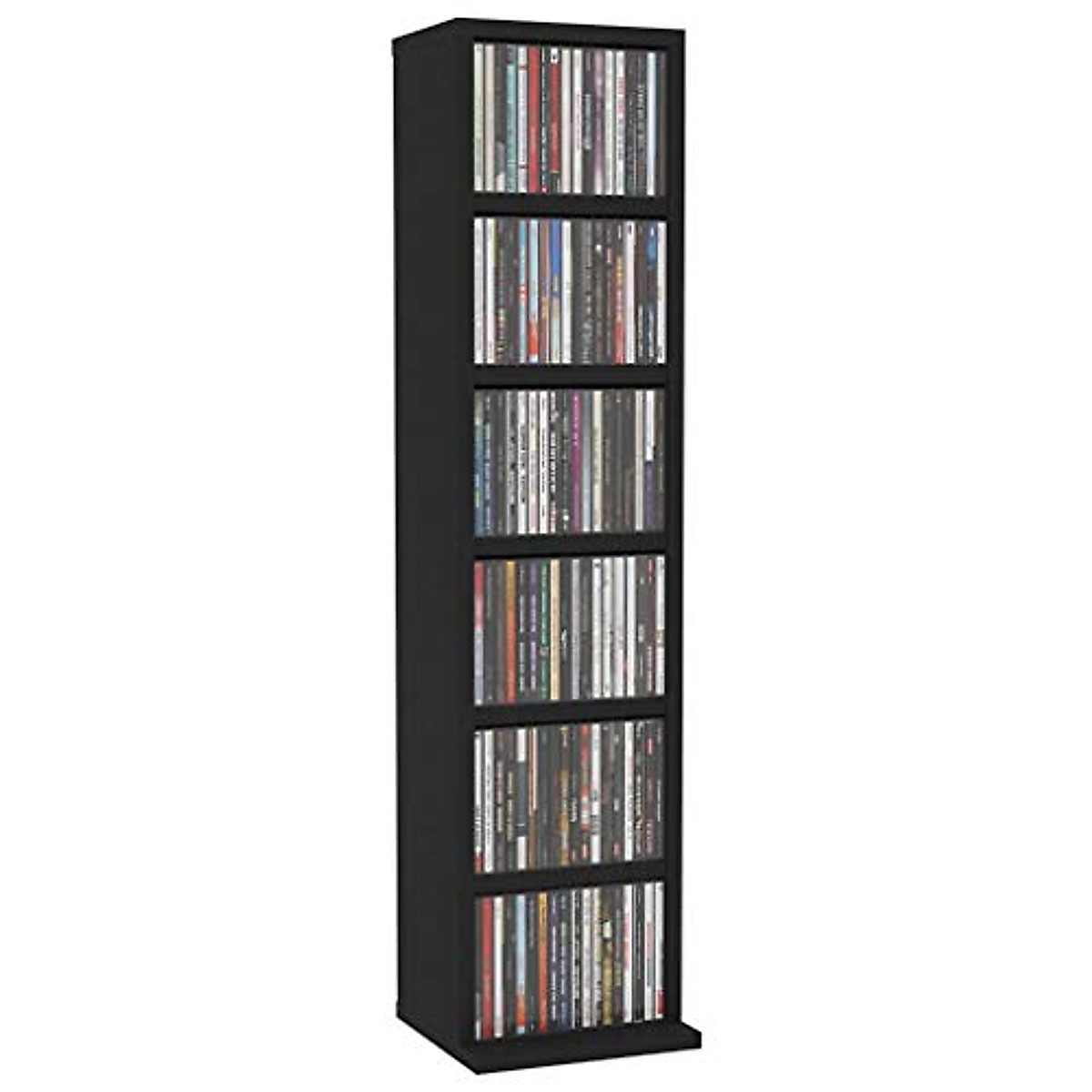ULUYYUC CD Cabinet,Display shelves Storage cabinet Storage tower Suitable for living room,study,living room,kitchen,entryway,bathroom Black 8.3"x7.9"x34.6" Engineered Wood