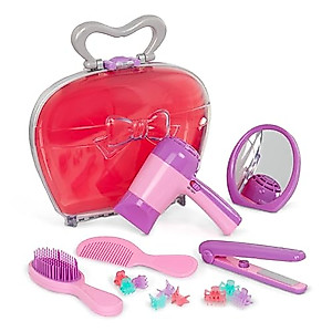 Battat- Play Circle- Hair Dryer With Sounds & Air – Carrying Case – Salon Accessories- Pretend Play Toys- Beauty Shop- 3 years + (15 Pieces)