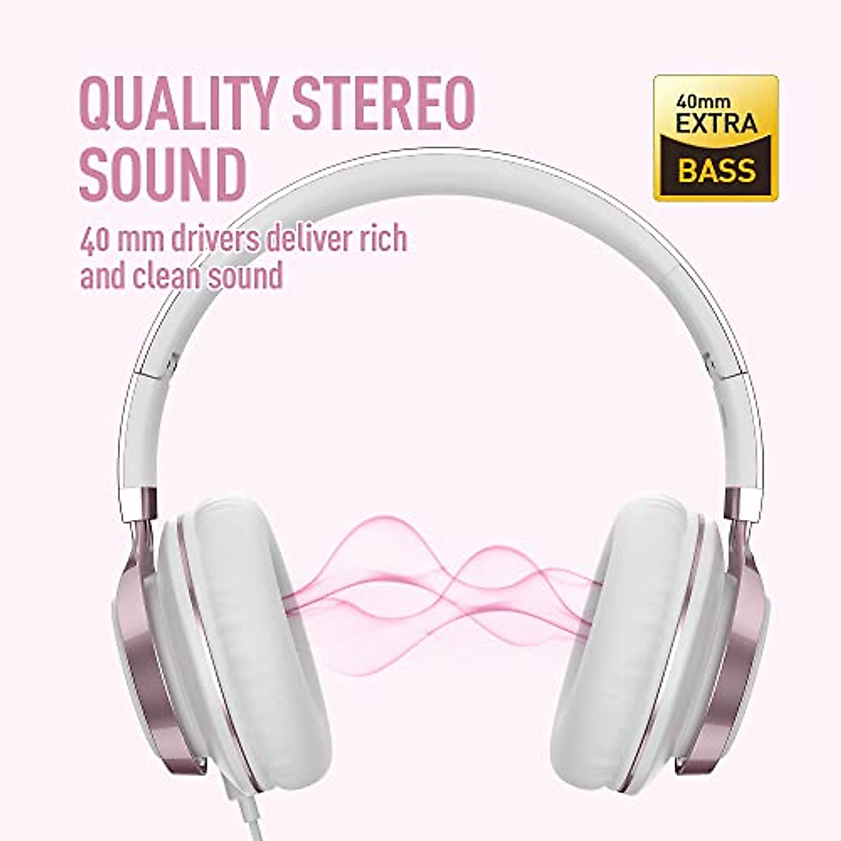 AILIHEN C8 Wired Headphones with Microphone and Volume Control Folding Lightweight Headset for Cellphones Tablets Chromebook Smartphones Laptop Computer PC Mp3/4