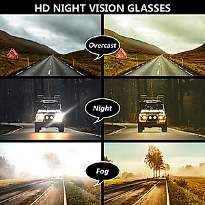 Night Vision Glasses Anti-Glare Polarized Aviator Night Driving Glasses for Men & Women (Silver Lightweight Metal Frame)