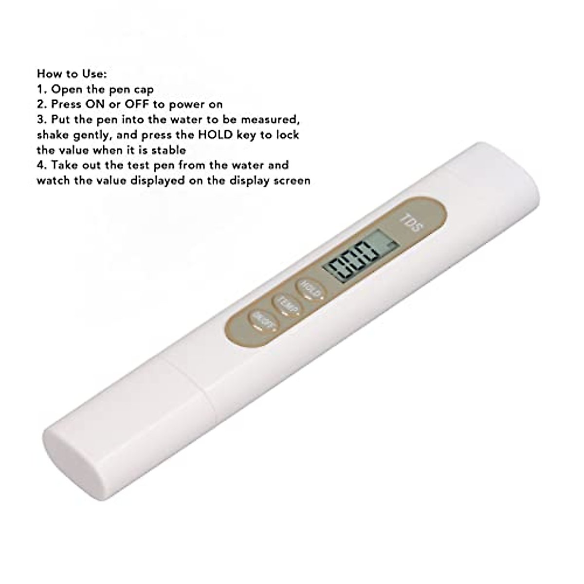Water Quality Tester, 3 Key Celsius Fahrenheit Degree Digital Switch TDS Meter High Accuracy Automatic Temperature Compensation Portable for Swimming Pool