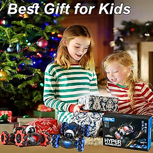 kisportee Gesture Sensing RC Stunt Car with Light & Music, Gesture RC Car, Hand Controlled Remote Control Car, 4WD OffRoad Drift Twist Car, Best Birthday Gift for Boy Kid Age 6 7 8 9 10 11 12 Year Old