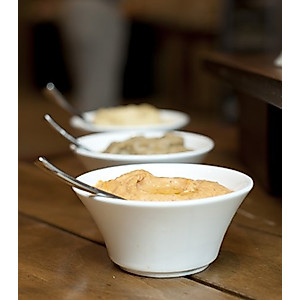 Fortessa Fortaluxe SuperWhite Vitrified China Dinnerware, 10-Inch Round Flair Serving Bowl Set of 6