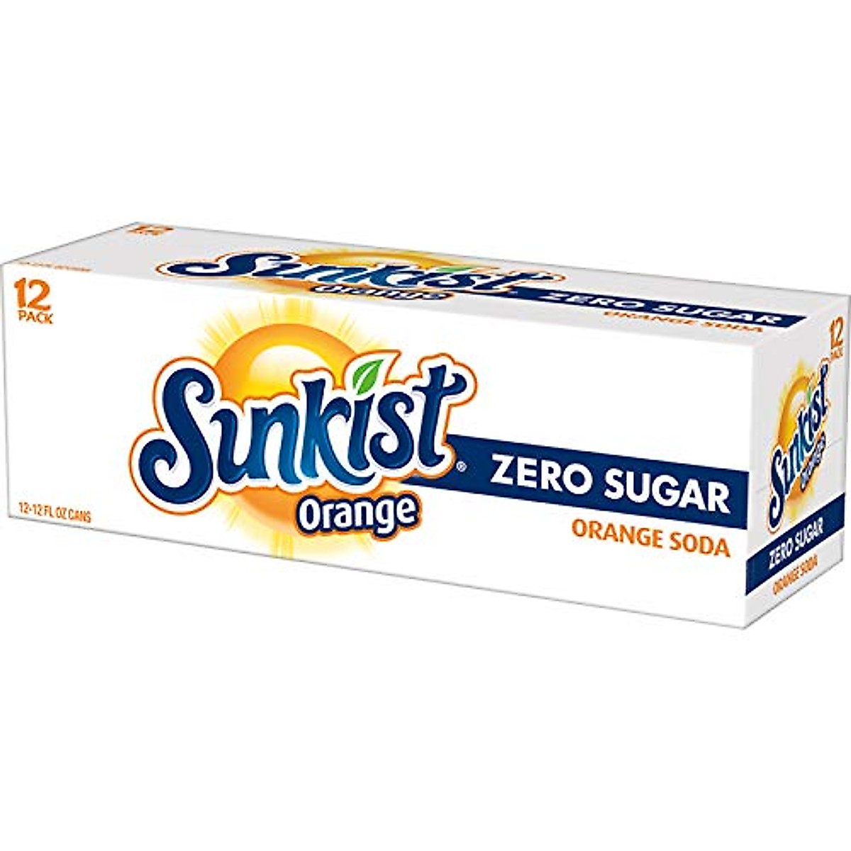 Sunkist Zero Sugar Orange Soda, 12 fl oz cans, 12 pack