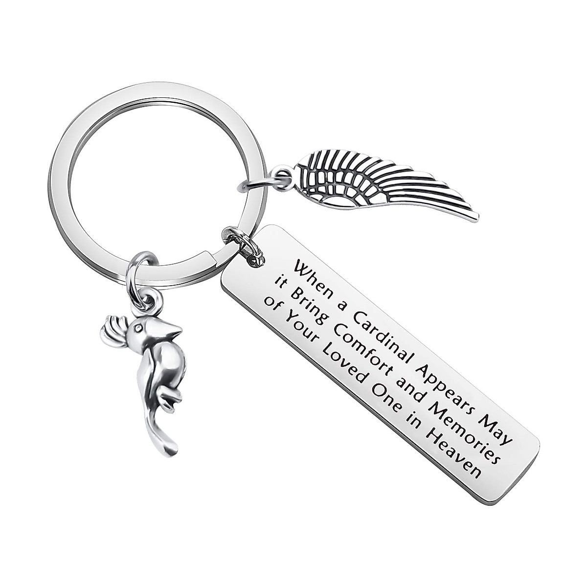 bobauna Cardinal Memorial keychain(cardinal comfort heaven keychain)