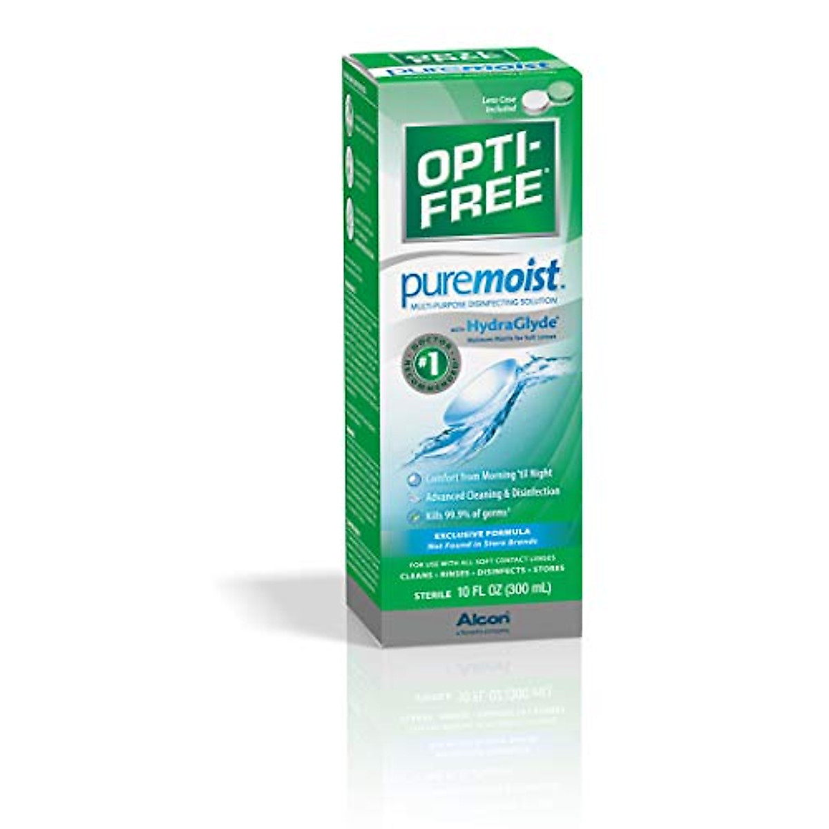 Opti-Free Puremoist Multi-Purpose Disinfecting Solution with Lens Case, 10-Ounces, 10 FL Oz (Pack of 1)