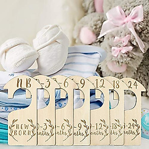 Premium Wood Baby Closet Dividers,Set of 7,from Newborn to 24 Month,Baby Closet Organizers,Nursery Decor,Baby Clothes Organizers (Style-3)