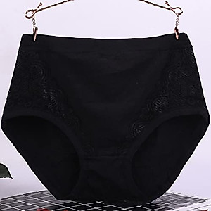 Dirk41 Underpants for Women over 60 Panties Lace Soft Hipster Panty Ladies Stretch Sexy Briefs Variety Pack Panties (Black, XL)