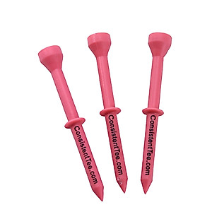 Consistent 2 Tee 3 1/4" Golf Tee Packs - Pink