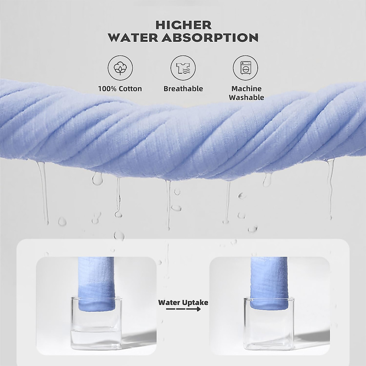 Bearmoss Muslin Baby Bibs 8 Pack 100% Cotton Baby Bandana Drool Bibs for Unisex Baby Girls Boys Drooling and Teething (Mint Iceberg)