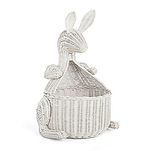 Kangaroo Wicker Storage Basket, White