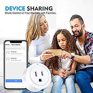 RYRA WiFi Smart Socket, 10A Smart Plug Compatible with Alexa and Google Home, Remote Control with Timer Function, Voice Control Outlet