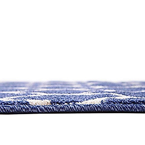 Unique Loom Trellis Collection Modern Morroccan Inspired with Lattice Design Area Rug, Runner 2' 0" x 6' 1", Dark Blue/Navy Blue