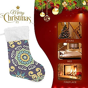 Kigai Christmas Stockings Bohemian Mandala Large Candy Stockings Stuffers Kids Cute Xmas Sock Decorations 1PC for Home Holiday Party 12" x18"