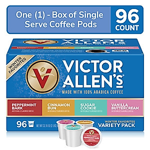Victor Allen's Coffee Winter Wonderland Variety Pack, 96 Count, Single Serve Coffee Pods for Keurig K-Cup Brewers