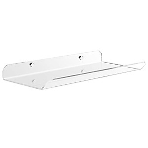 Xxerciz Acrylic Floating Shelves Wall Mounted, 15" Wall Shelves Display Organizer 5mm Thick Ledge Shelves for Kitchen, Bathroom, Bedroom, Living Room (Clear)