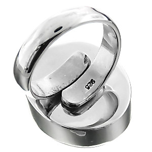 RingSize 7 Sand Dollar Fossil 925 Sterling Silver Adjustable Ring