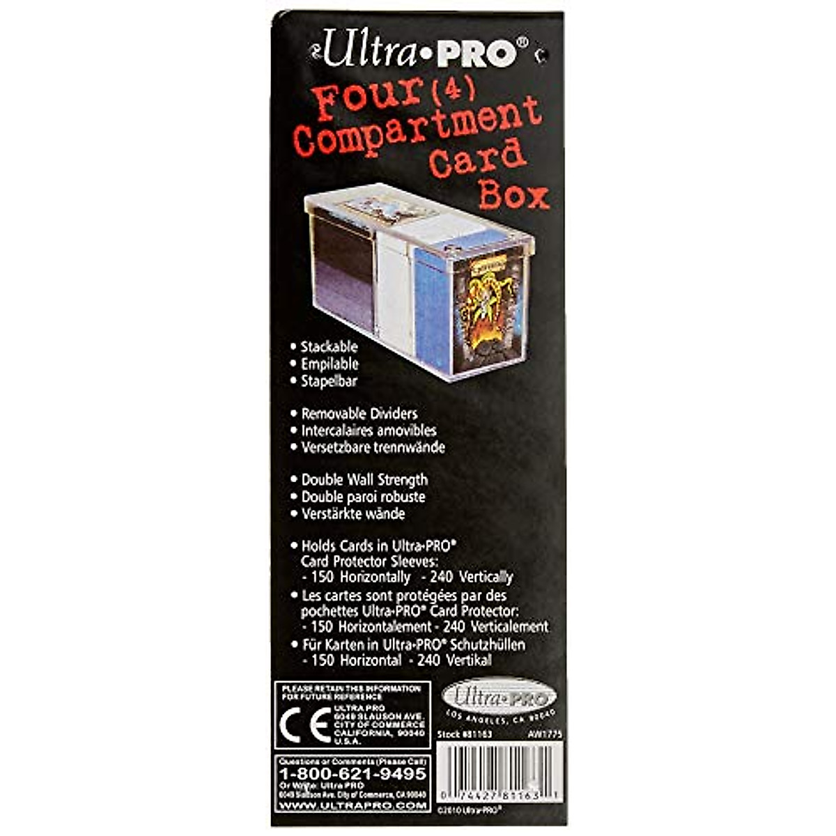 Ultra PRO All Team 2-Piece Storage Box, 4 Compartment, Clear