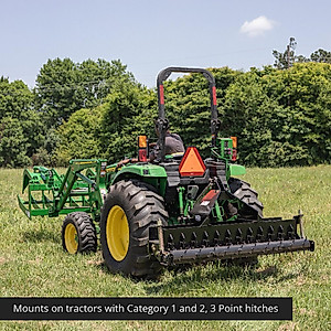 Titan Attachments 72in Soil Yard Pulverizer, Spiked Drum, Category 1 and 2, 3 Point, Quick Hitch Compatible