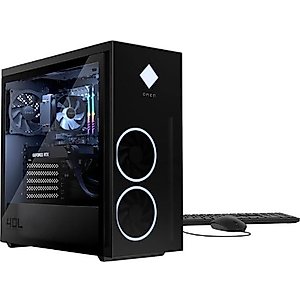 HP OMEN 30L GT13 Gaming Desktop Computer - AMD Ryzen 7 5700G 8-Core up to 4.60 GHz CPU, 64GB RAM, 2TB NVMe SSD, AMD Radeon RX 6700XT 12GB GDDR6 GPU, Custom Case Lighting, Windows 11 Home, Jet Black