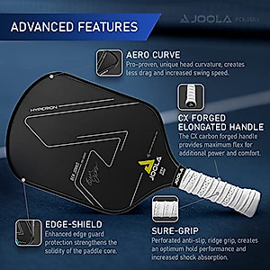 JOOLA Ben Johns Hyperion CFS 14 Pickleball Paddle - Carbon Surface with High Grit & Spin, Elongated Handle, USAPA Approved Ben Johns Paddle