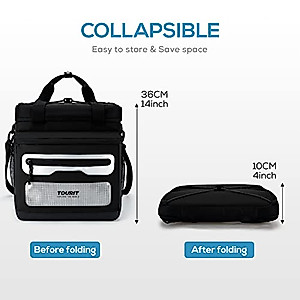 TOURIT Soft Cooler Bag 40/52 Can Large Collapsible Soft Sided Cooler 33/39 L Beach Portable Cooler Ice Chest Insulated for Picnic, Beach, Trip, Black