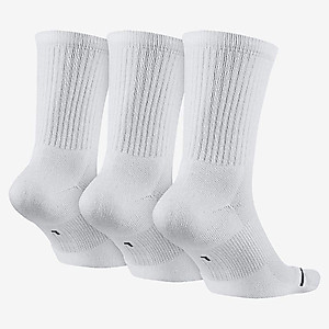 Jordan JUMPMAN CREW 3PPK SOCKS WHITE WHITE BLACK SIZE M