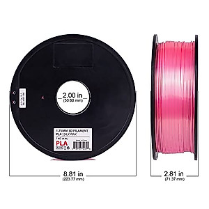 Micro Center Inland Pink Silk PLA 3D Printer Filament, Pink Shiny 3D Printing Filament 1.75mm, Dimensional Accuracy +/- 0.03 mm - 1 kg Spool (2.2 lbs), Clog Free Colorful Filaments