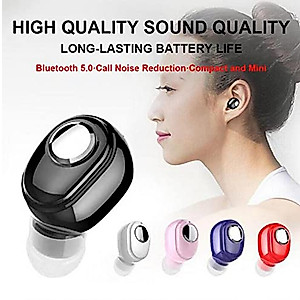 Bluetooth 5.0 Wireless Earbuds, Mini Invisible Single Ear Bluetooth Headset in-Ear Waterproof Headphones for Sport Running for Android iOS