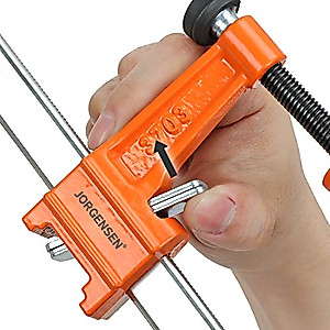 JORGENSEN 2-pack Steel Bar Clamps Set, 12-inch Medium Duty, 600 Lbs Load Limit, for Woodworking