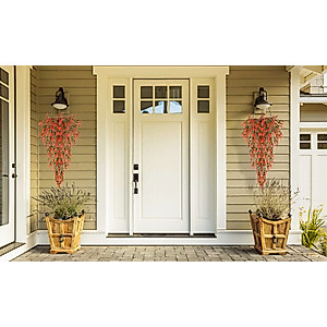 RECUTMS Artificial Lavender Fake Hanging Flowers 4Pcs Plants Faux Plastic Kitchen Home Wedding Office Garden Decor (Orange)