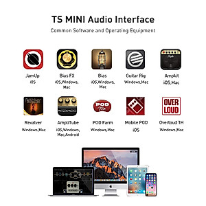 USB Audio Interface，MeloAudio TS MINI compact Instrument/Microphone Audio Interface for iPhone, iPad，Android Devices, Mac and PC