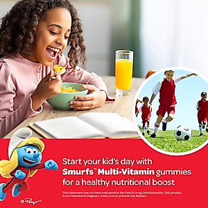 The Smurfs Kids Multivitamin Gummies with 15 Daily Vitamins and Minerals for Growth & Development | Made with Real Fruit in a Smurf Berry | Delicious, Doctor Developed & Non-GMO Formula | 60 Gummies