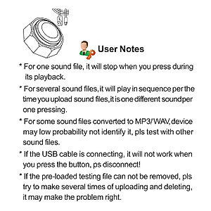 RIBOSY USB Sound Button - Make Your Own Button by Uploading Audio Files - Support 100+ Recordings - Top Recordable Quality Playback (USB Cable Included)