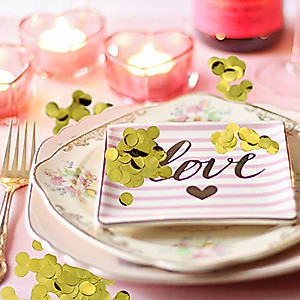 Gold Sparkling Round Dot Confetti 100 Grams Metallic Glitter Foil Circle Confetti for Party Table Scatter Wedding Festival DIY Decoration