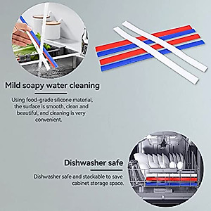 HERCHR 6Pcs Silicone Rolling Pin Guides, Dough Leveler Sticks Dough Ruler Measuring Dough Strips Guides Pastry Ruler Perfection Sticks for Thickness Guide Pastry Cookie Kitchen Restaurant