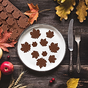 Whaline 4 Pack Silicone Maple Leaves Mold 3 Size Autumn Fall Fondant Resin Mould Brown Leaf Shape Coffee Candy Baking Molds for DIY Craft Fall Harvest Thanksgiving Halloween Cupcake Cake Topper Decor