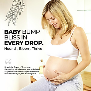 Fearless Mama Belly Oil - Help Prevent Stretch Marks + Smoothing Therapy - Quick-Dry pregnancy Belly + Body Oil - Nutrient Rich with Shea Oil and Vitamin E, Supports Skin as it Stretches