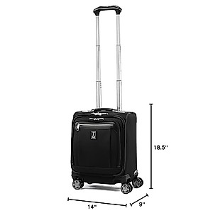 Travelpro Platinum Elite Carry-on Spinner Tote Bag with USB Port, Shadow Black, 16-Inch