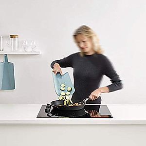 Joseph Joseph Chop2Pot Foldable Plastic Cutting Board 15 x 8.75 Non-Slip Feet 4-inch Handle Dishwasher Safe, Small, Dove Gray