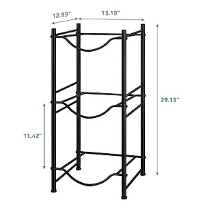 MOOACE 3-Tier Water Jug Rack, 5 Gallon Detachable Water Bottle Holder Organizer Storage Rack, Black