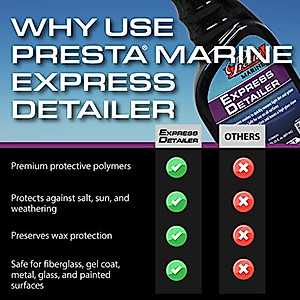 Presta Marine & RV Express Detail - Easy-to-Use Premium Gloss Enhancer/Remove Fingerprints, Smudges, and Dirt/Leaves a Protective Shine Against Salt, Sun & Weathering / 22 Oz. (166622)