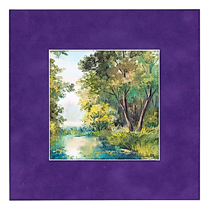 Poster Palooza 8x10 Matboard Precut Purple Crocus Suede for 6x8 Photo - for Frames Measuring 8 x 10 Inches - Bevel Cut Matte to Display Art Measuring 6 x 8 Inches - Acid Free ONE MAT