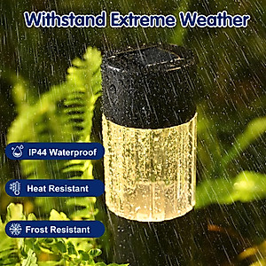 KelvinLux Solar Pathway Lights Outdoor, 12 Pack Waterproof Stainless Steel LED Solar Stake Lights, Garden Landscape Lighting for Walkway, Driveway, Garden, Yard, Lawn, Patio Decor, Warm White