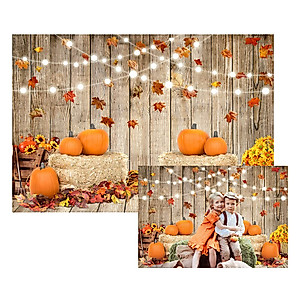 Leowefowa 7x5ft Fall Thanksgiving Halloween Photo Backdrop Fall Backdrops for Photography Autumn Pumpkin Harvest Barn Background Friendsgiving Party Supplies Farm Harvest Banner Decor Photo Booth Prop
